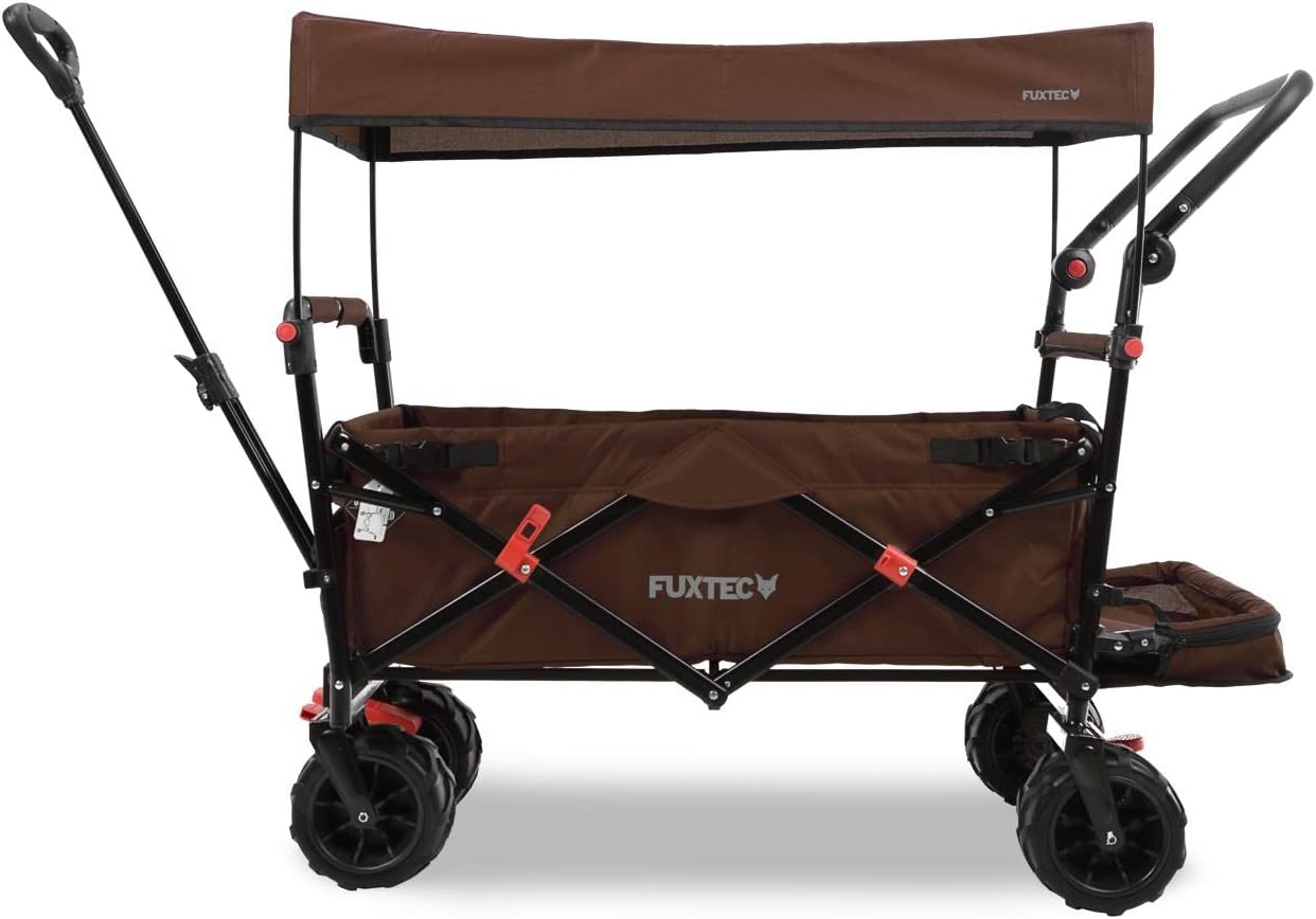 FUXTEC Beach Bollerwagen faltbar FX-CTB800 Braun mit Dach - Strandwagen ...