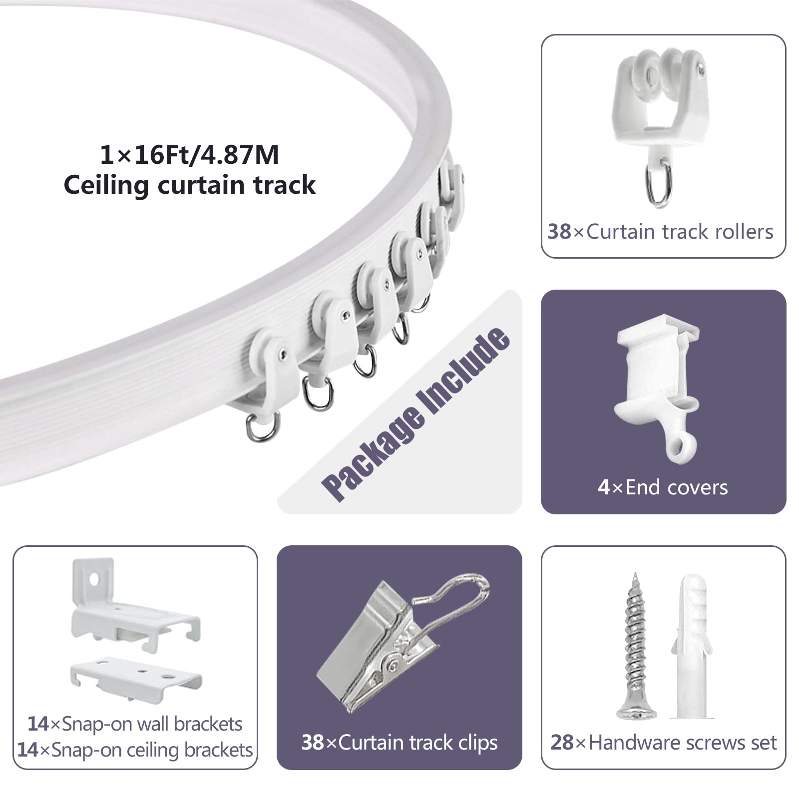 Snapklik.com : Ceiling Curtain Track Flexible Bendable Ceiling Curtain ...