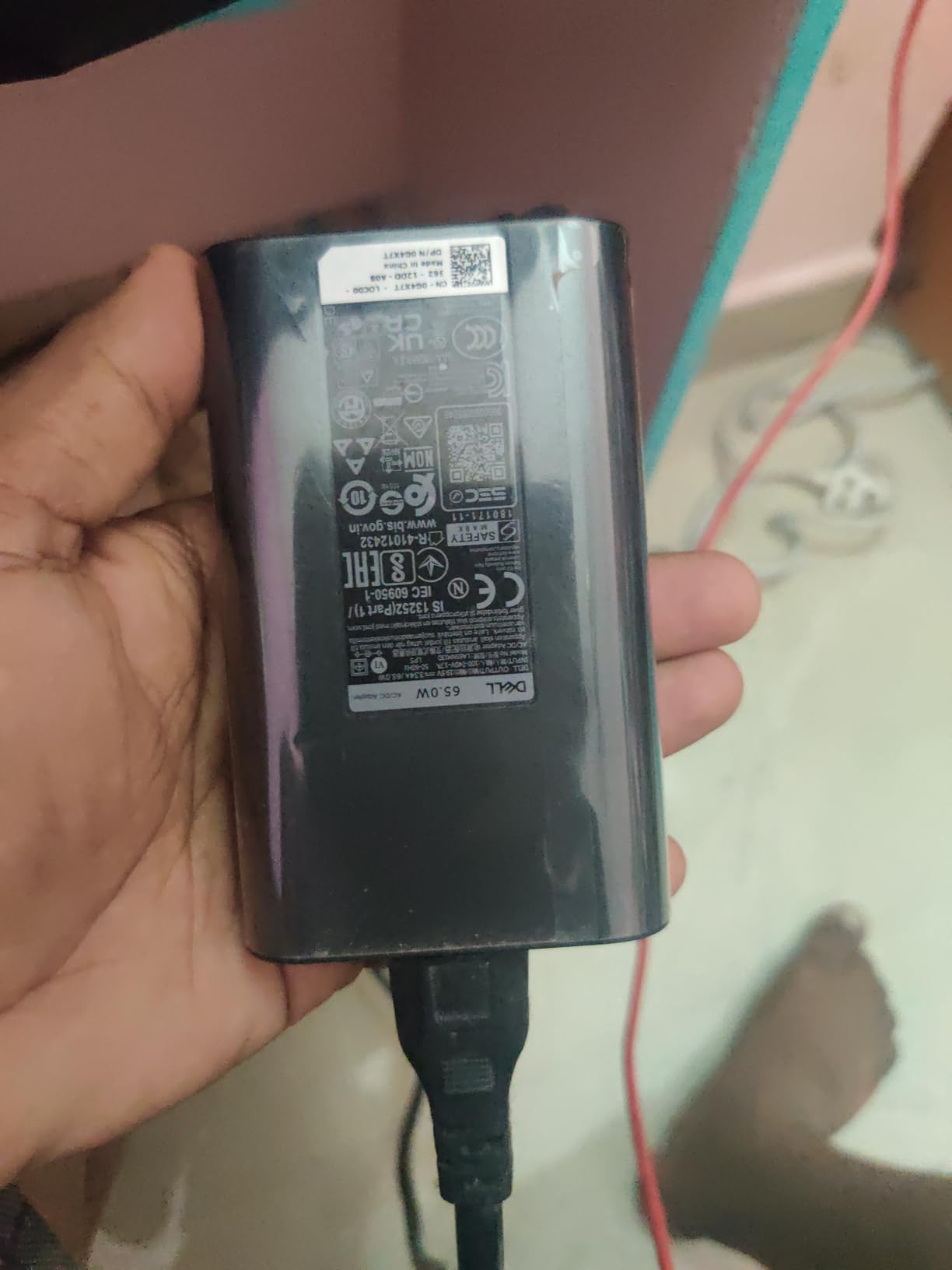 Dell Original 65w | 7.4mm | 19.5v | 3.34A | Laptop AC Adapter-Black, 1 ...