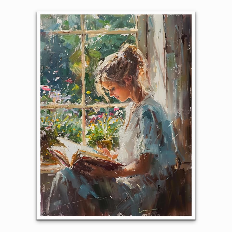 Girl Reading Painting