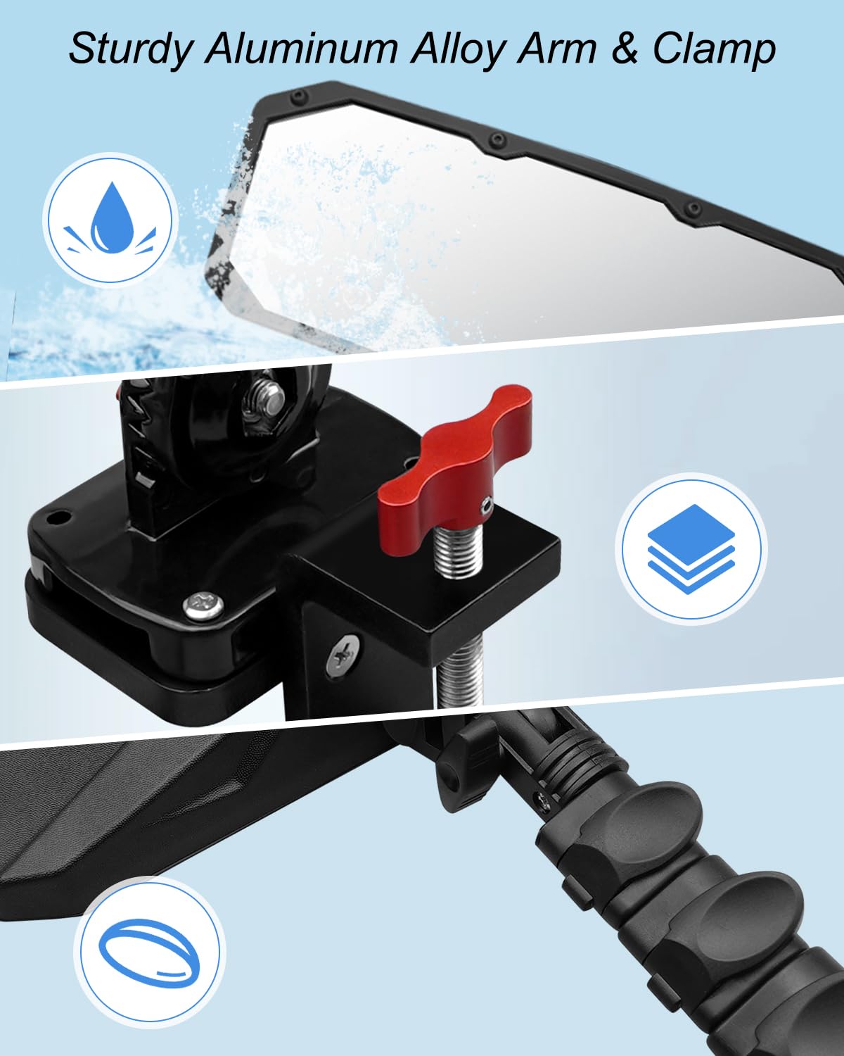 Snapklik.com : Pontoon Boat Rear Mirror, 4.7" X 11.2" Extra Large Boat ...