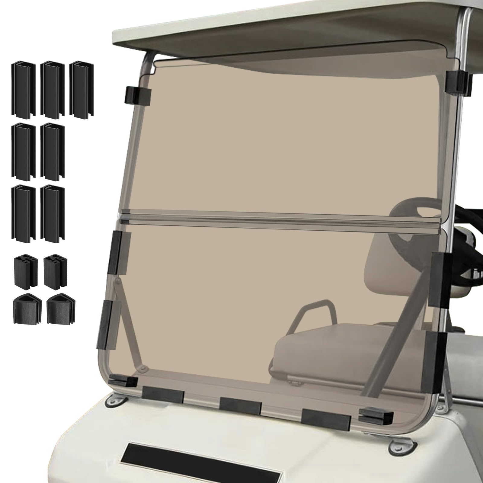 Snapklik.com : Cartalia Golf Cart Foldable Windshield 3/16"