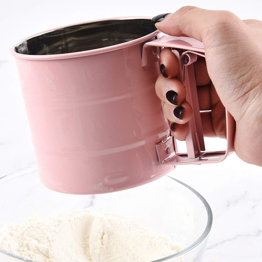 Buy Baking Flour Sifter - Stainless Steel Handheld Powder Flour Mesh ...