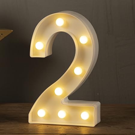 Amazon.com : LED Number Lights Sign 2 Light Up Sign Perfect for Events ...