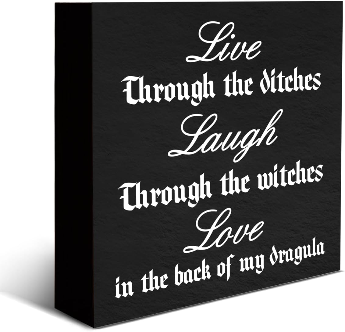Amazon.com: Gothic Sign Live Laugh Love Wooden Sign Goth Dark Halloween ...