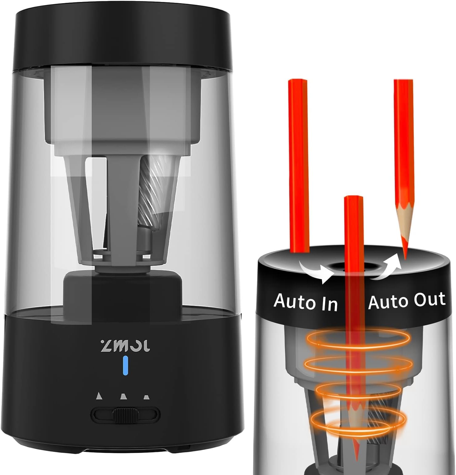 Amazon.com : Fully Automatic Electronic Pencil Sharpener with Auto Stop ...