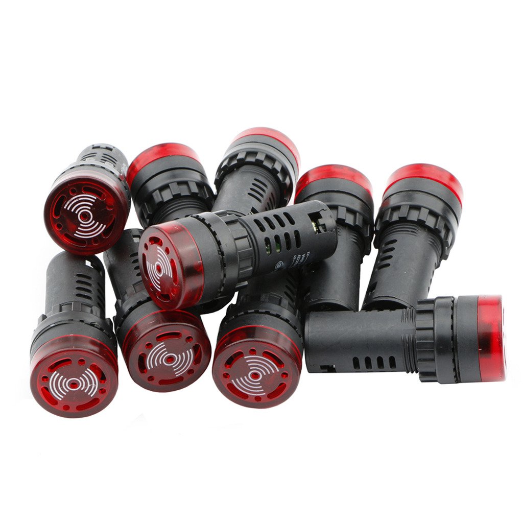 Amazon.com: NewZoll 22mm DC 12V Red LED Flashing Buzzer Pilot Panel ...