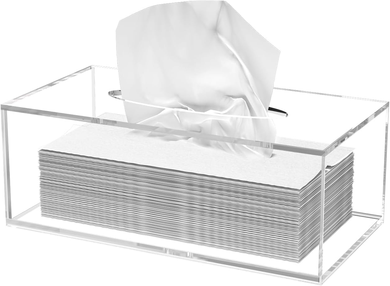 Amazon.com: Mimorou 4 Pieces Acrylic Tissue Box Cover Rectangular Clear ...