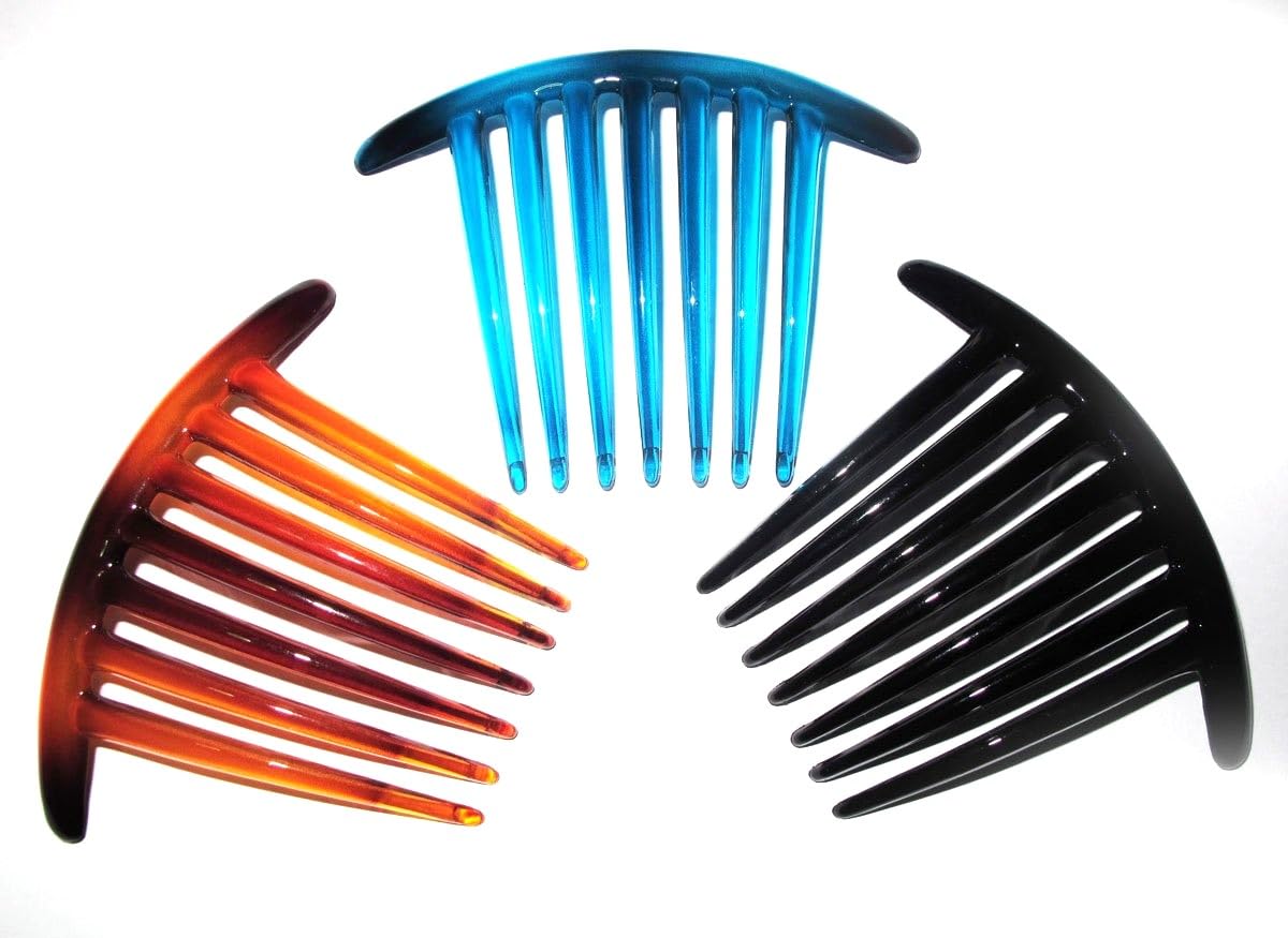 Amazon.com : 3 PCS FRENCH TWIST HAIR COMB COLER (Marble) TWO TONE MIX 7 ...