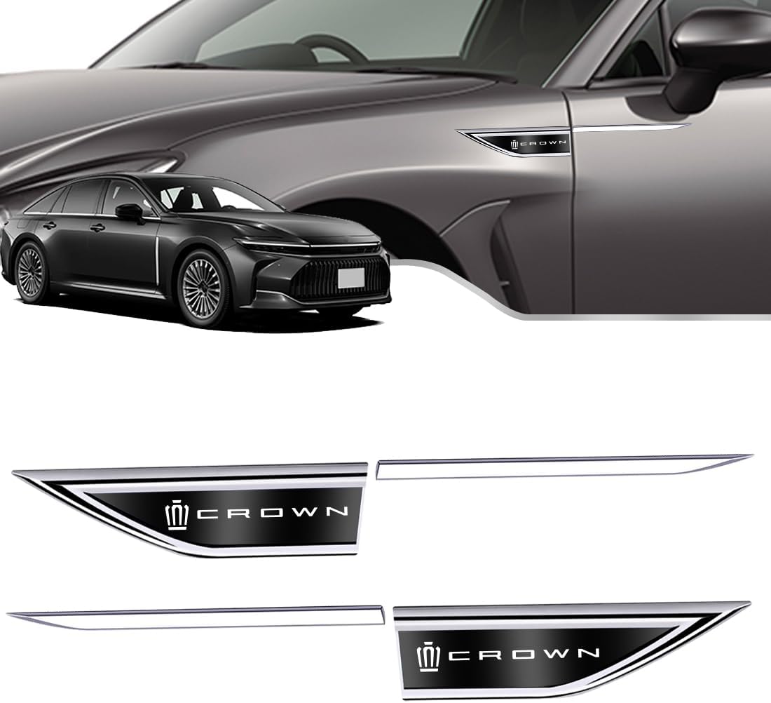 Amazon.co.jp: LUTU 新型クラウン専用クラウン2023(令和5)年11月発売モデル全シリーズ適用 サイドボディステッカー 改造フェンド 金属メッキ 流線型デザイン 専用ロゴ ...