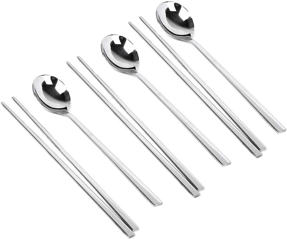 Amazon.com: 5 Set of Spoons and Chopsticks Handmade Cutlery Tableware ...