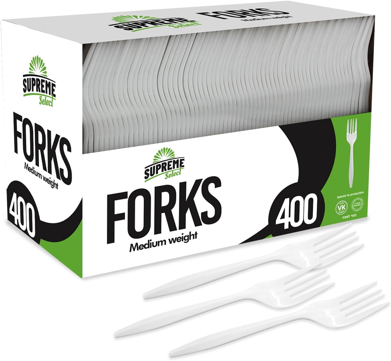 Amazon.com: Disposable Plasticware Forks, White - 400 Count Cutlery ...