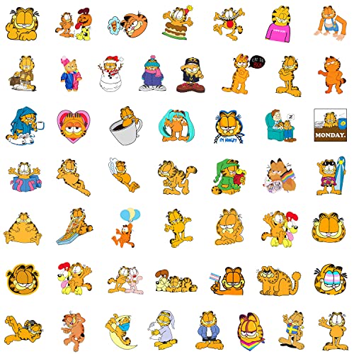 Garfield Stickers 50PCS Vinyl Stickers for Laptop,Bumper,Skateboard ...