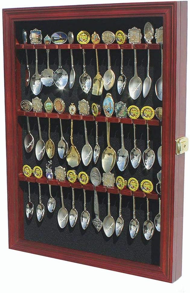 Amazon.com: 36 Spoon Display Case Cabinet Holder Rack Shadow Box with ...