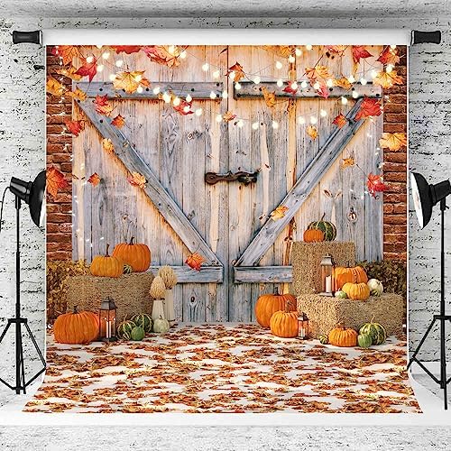 Amazon.com : AIIKES 8x8FT Fall Thanksgiving Backdrop Autumn Pumpkin ...