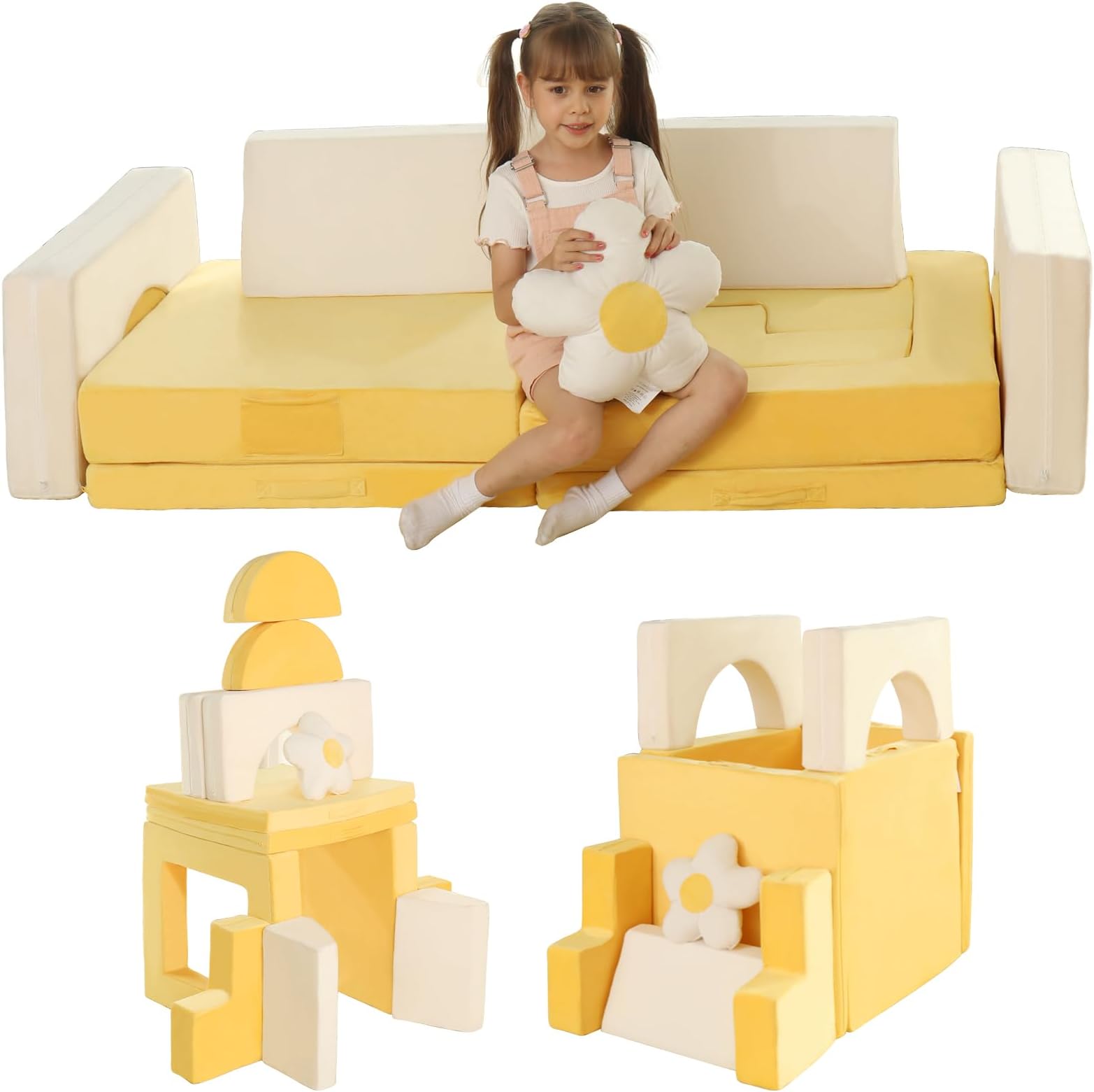 Amazon.com: Erament 22Pcs Modular Kids Play Couch - Kids Couch for ...