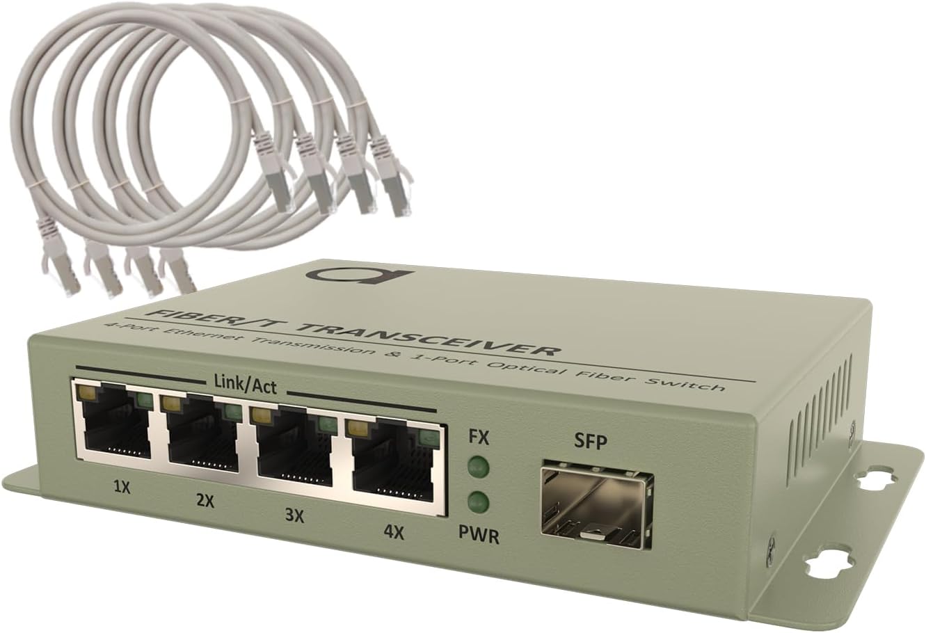 Amazon.com: 4 Port Gigabit Ethernet to Open Gigabit SFP Slot Fiber ...