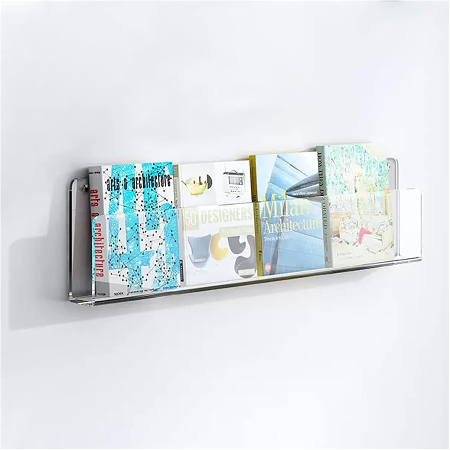 Amazon.com: Clear Acrylic Magazine Holder, Wall Mount Bookshelf ...