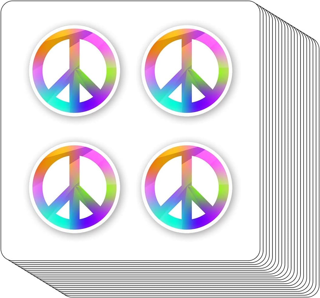 Amazon.com: Rainbow Peace Love Stickers 1in for Scrapbooking, Arts ...