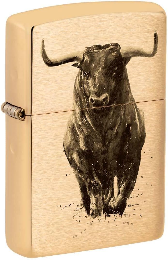 Amazon.com: Zippo Lighter: Bull Design - Brushed Brass 81293 : Health ...