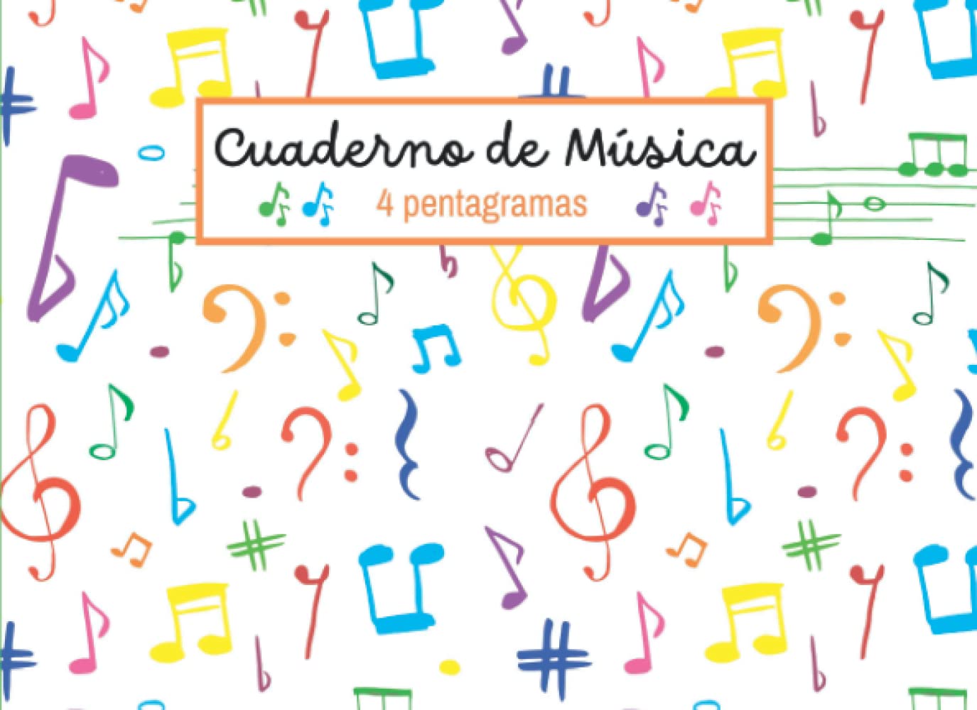 cuaderno de Música 4 pentagramas: Papel pentagramado para notación ...