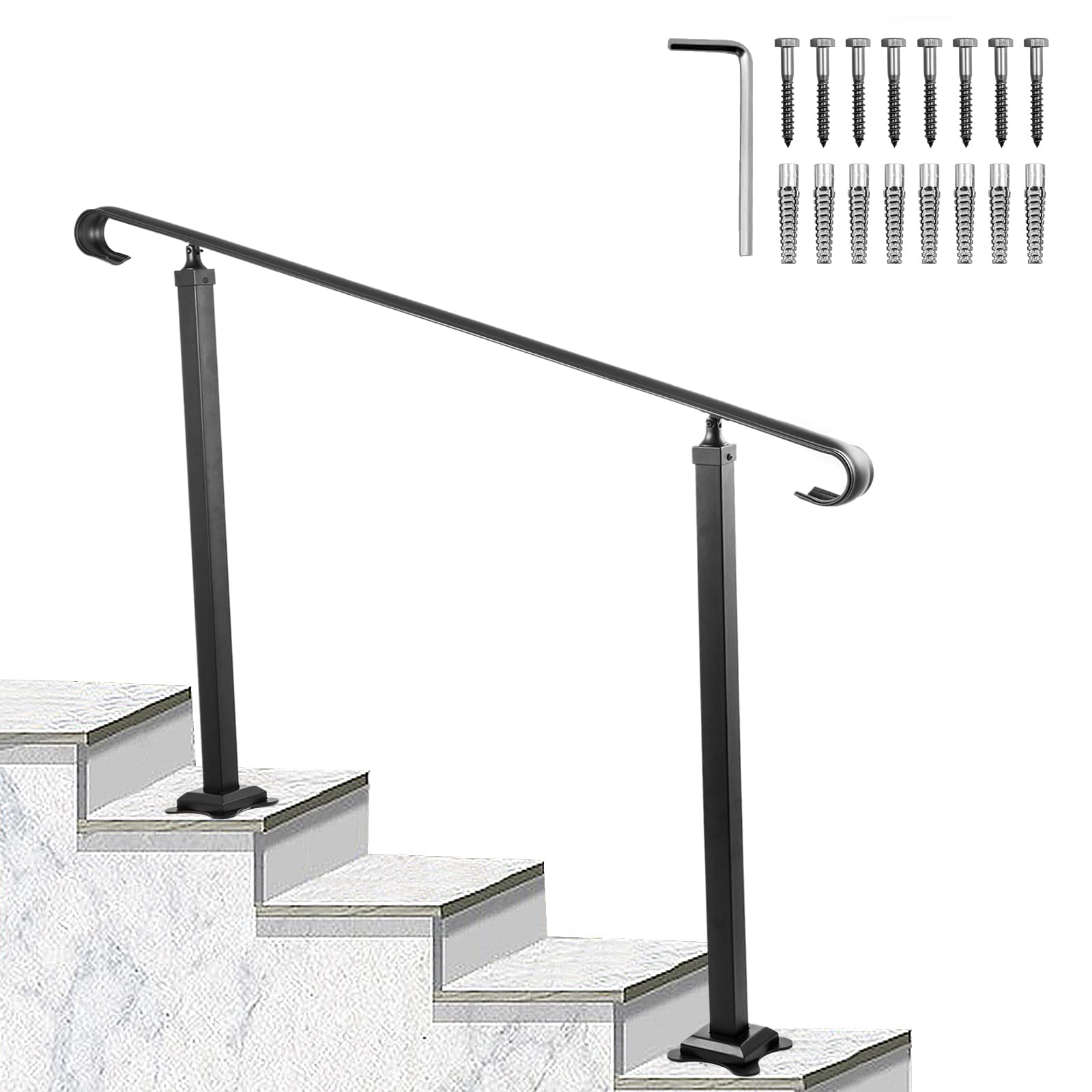 SPACEEUP Outdoor Stair Railing 47.24" x 38", Handrails for Outdoor ...