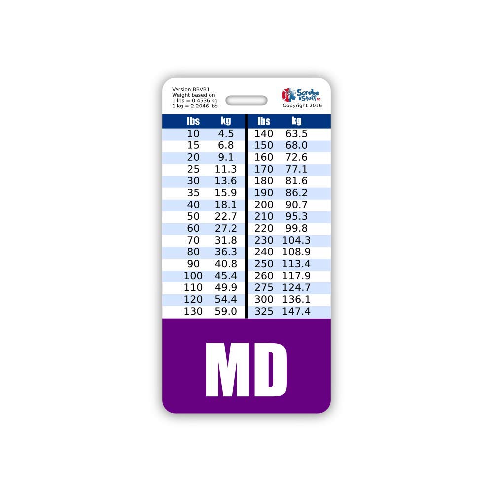 Md Badge Buddy Vertical W Height And Weight Conversion Charts ...
