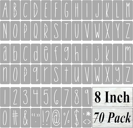 Amazon.com: 8 Inch Alphabet Letter Stencils for Painting - 70 Pack ...