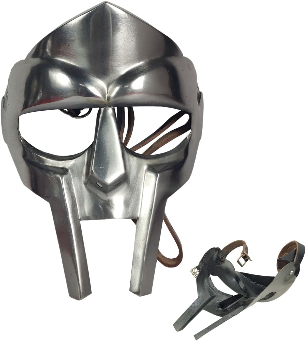 Amazon.com: LEATHERVINES MF DOom Guy Costume Halloween Mask Roman ...