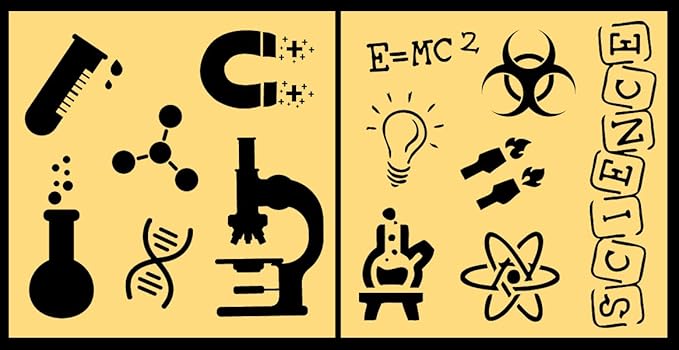 Amazon.com : Auto Vynamics - STENCIL-SCIENCESET01-10 - Detailed Science ...