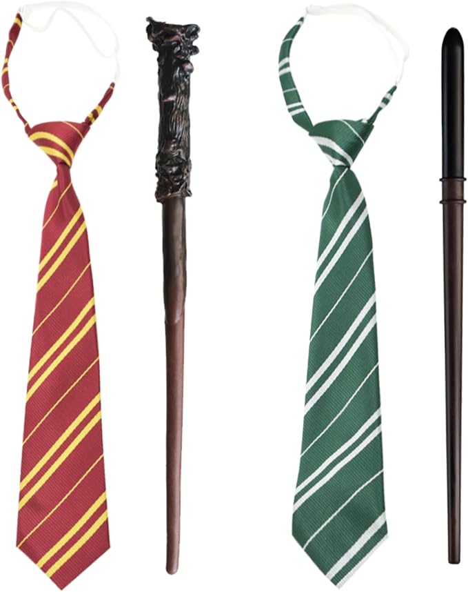 JSTHHTT 4pcs Wizard Costume Accessories Set, Wizard Wand with Tie, Wand ...