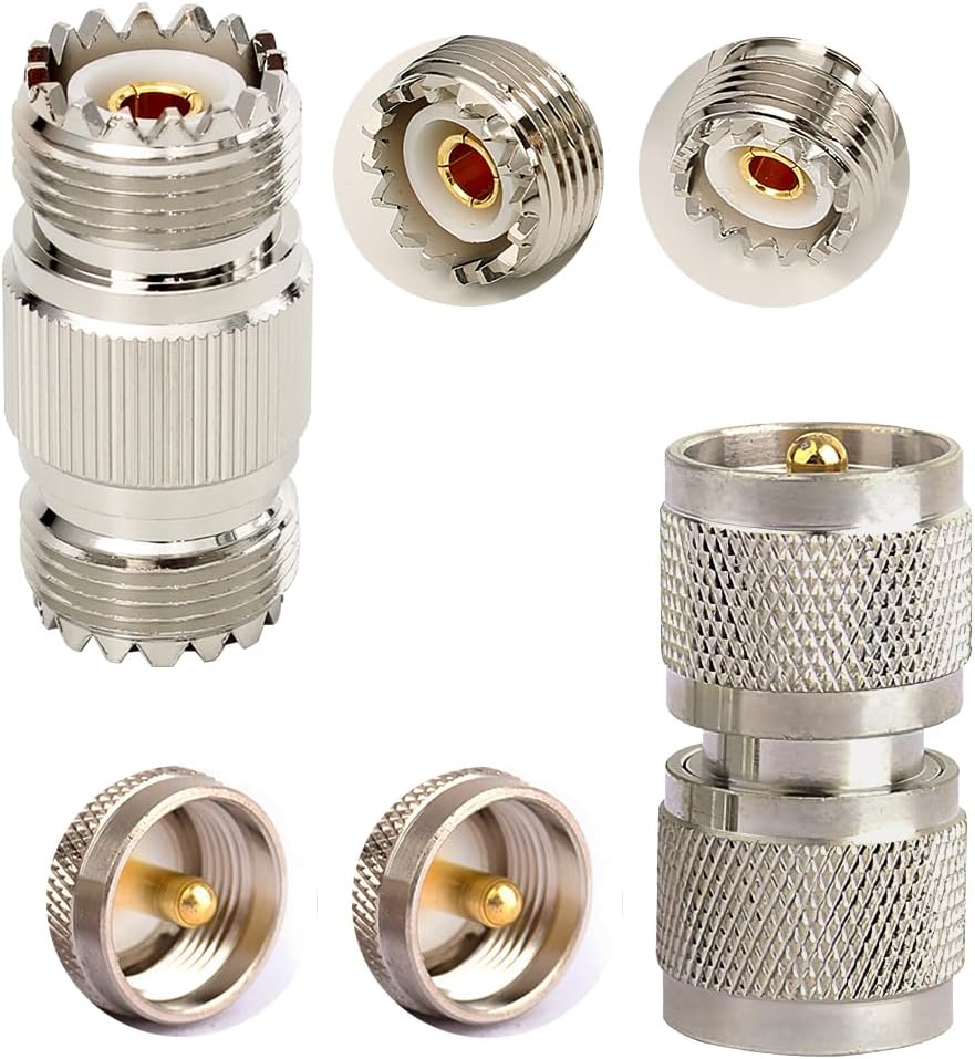 Amazon.com: EVARSOL 2Pcs RF Coaxial Adapter Connectors Kit UHF Male to ...