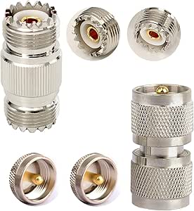 Amazon.com: 2Pcs RF Coaxial Adapter Connectors Kit UHF Male to Male PL ...