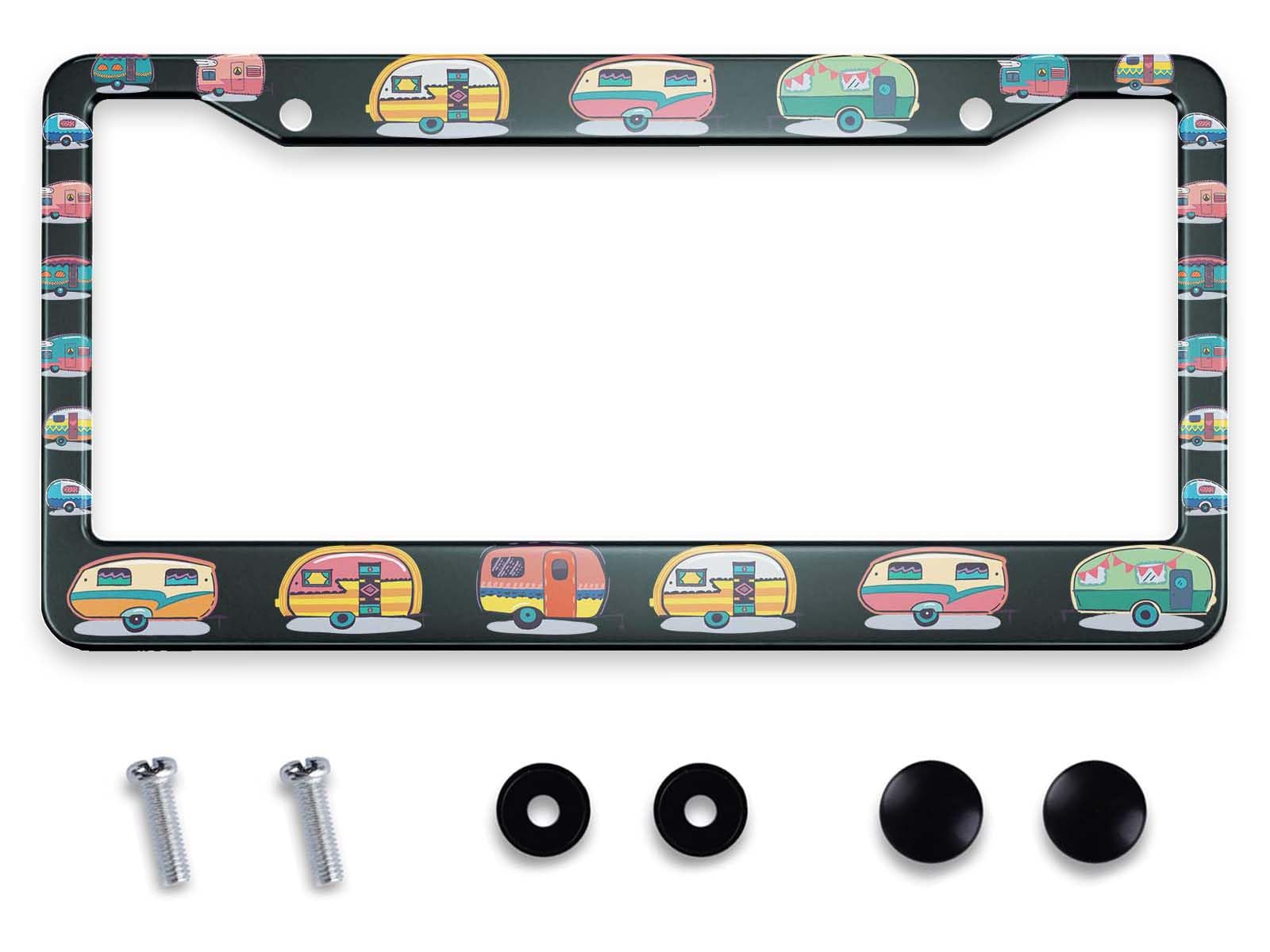 Amazon.com: Smooffly License Plate Frame Retro Camping Camper License ...