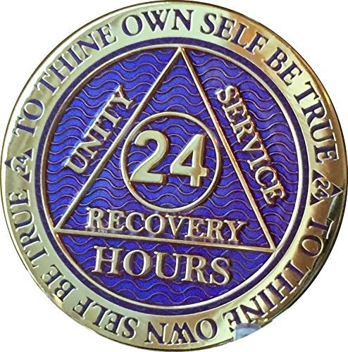 Amazon.com: RecoveryChip 24 Hours AA Medallion Reflex Purple Gold ...