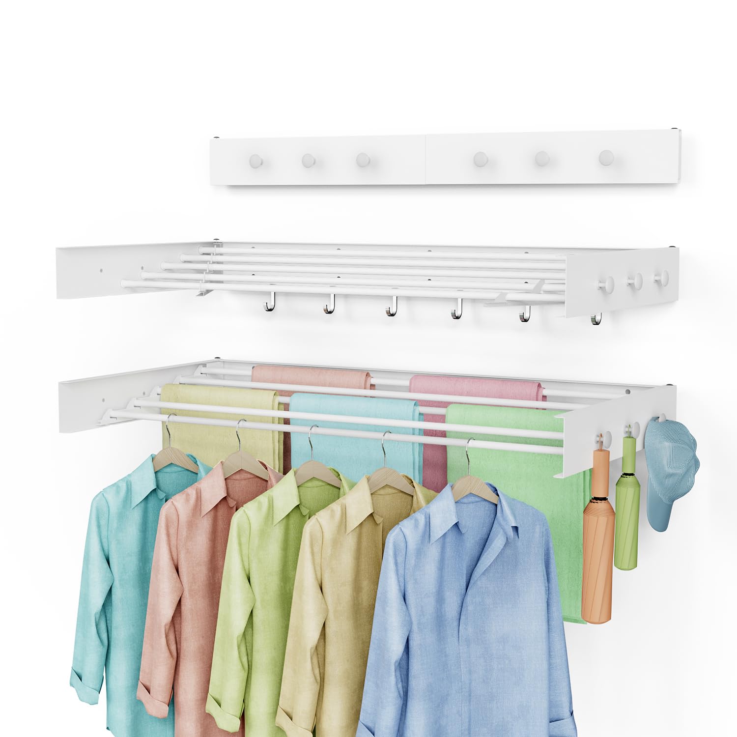 Amazon.com: Drying Rack Clothing,Clothes Drying Rack Wall Mounted ...
