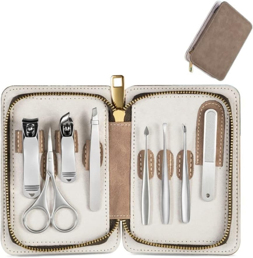 Amazon.com: KANUZ Nail Clippers Stainless Steel Manicure Fingernail Set ...