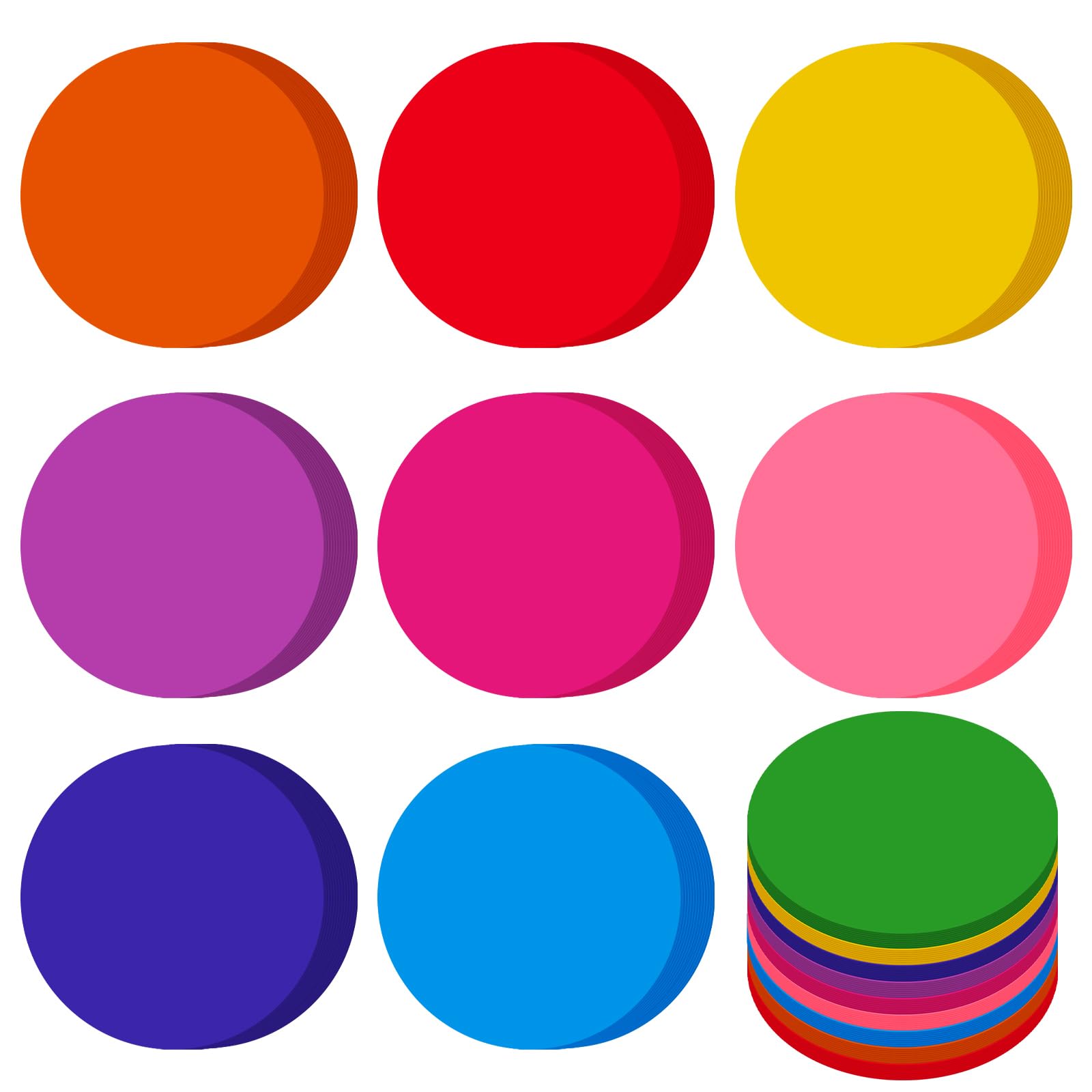 Amazon.com: Moinchore 720 Pcs Round Cutouts Paper 3.9 Inch Assorted ...