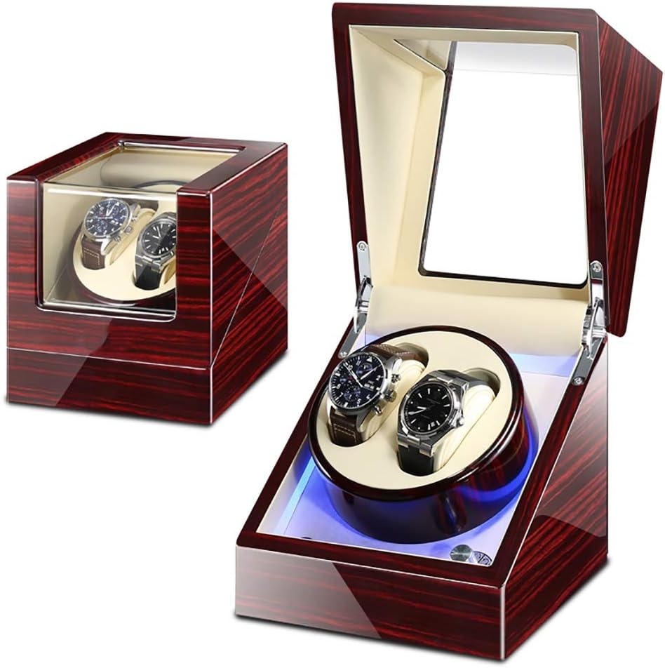 Amazon.com: Wooden Double Automatic Watch Winder Rotating Watch Cases ...