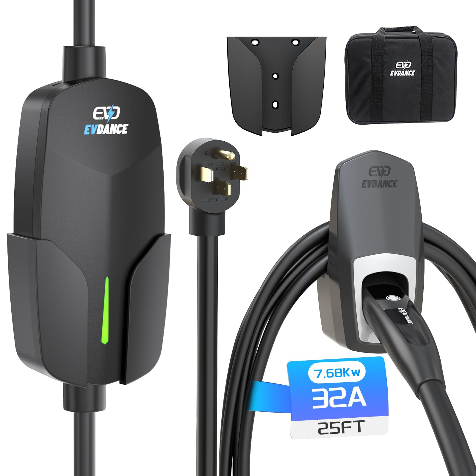 Snapklik.com : EVDANCE Level 2 Tesla Charger 32 Amp, 768KW Tesla Mobile ...