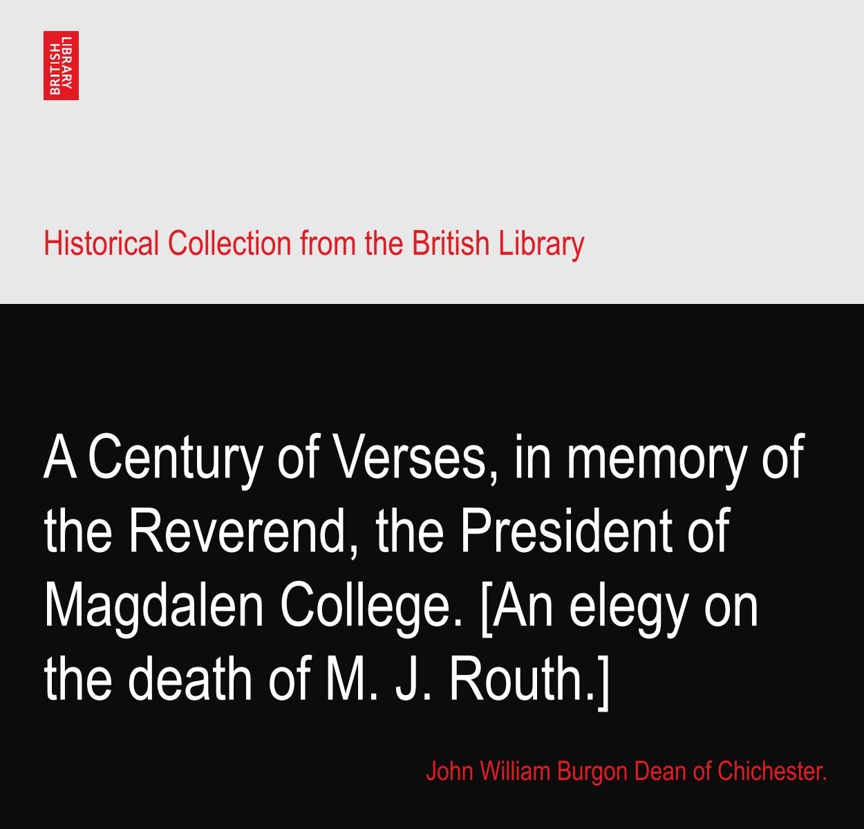 Amazon.com: A Century of Verses, in memory of the Reverend, the ...