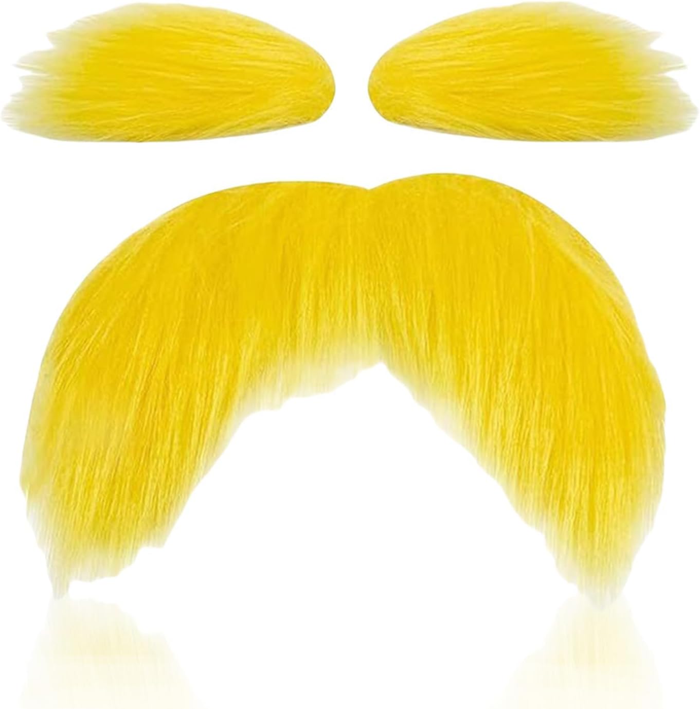 Fake Moustache and Eyebrows,Self-Adhesive False Beards,Yellow lorax ...