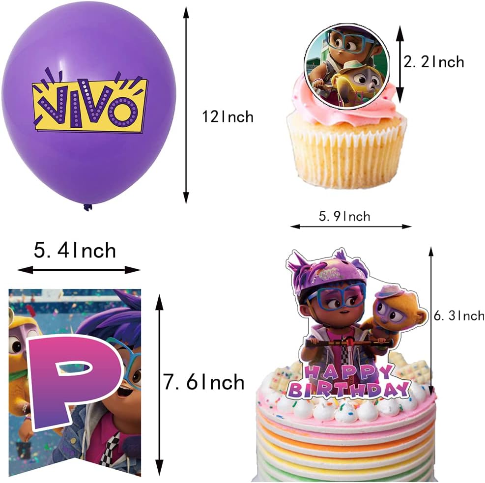 45PCS Bear Summer Birthday Party Supplies Set, Vivo & Gabi Theme Party ...