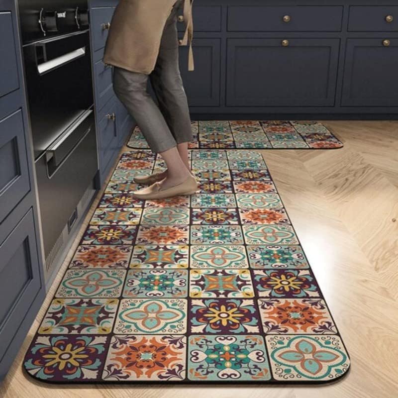 Clefairy Kitchen Rugs 2 Piece Set, Bohemian Kitchen Floor Mat Set, Non ...