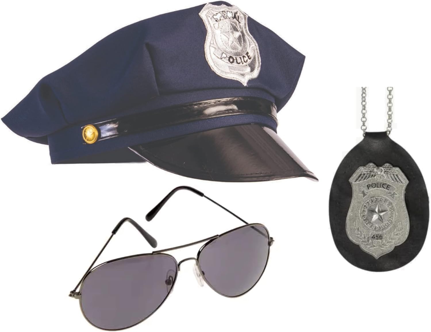Amazon.com: Adult Police Officer Dress Up Costume Accessories- Hat ...