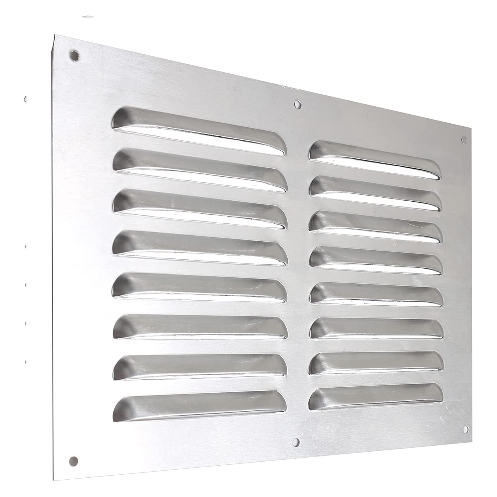 Aluminum Louvre Air Vents 9” x 6” Satin Aluminium/Metal Chrome Effect ...