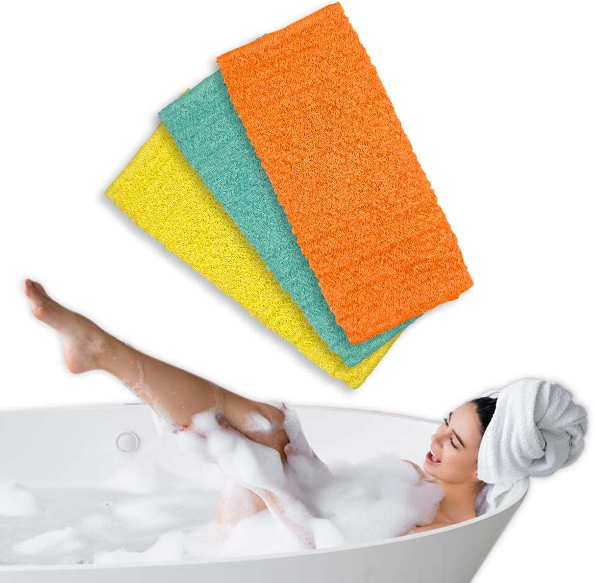 Estropajo de Baño Corporal 3 piezas, Esponja de Baño Exfoliante ...