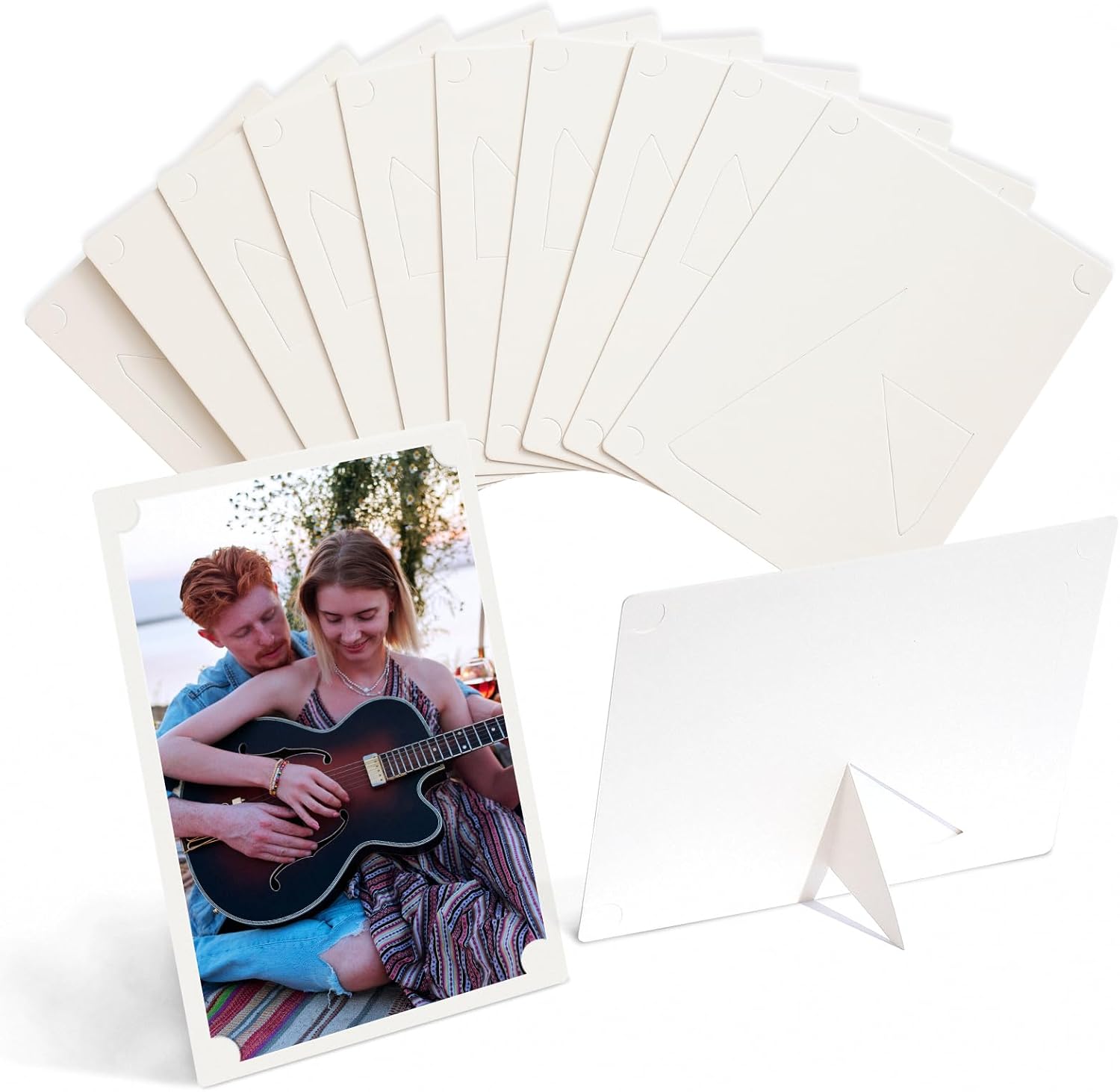 Amazon.com: HOTUO 10 Pack Paper Picture Frames 5x7, Off-white Cardboard ...
