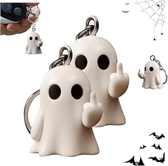 Amazon.com: Funny Middle Finger Ghost Keychain,Halloween Middle Finger ...