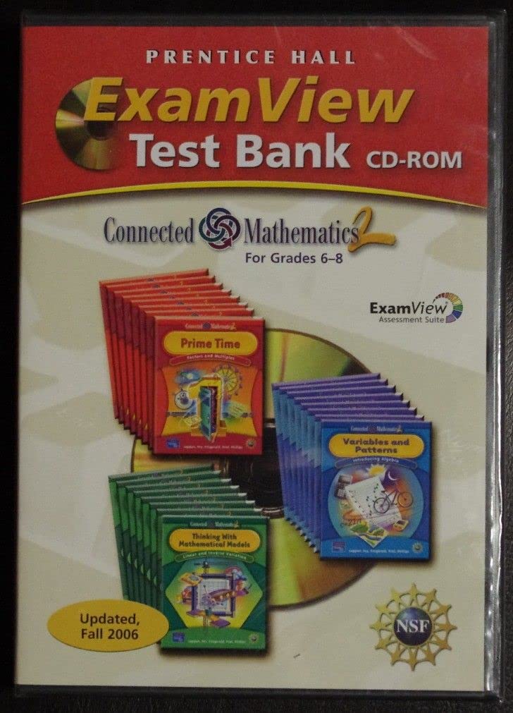 Exam View Test Bank, Grade 6-8 (Connected mathematics 2): Prentice Hall ...